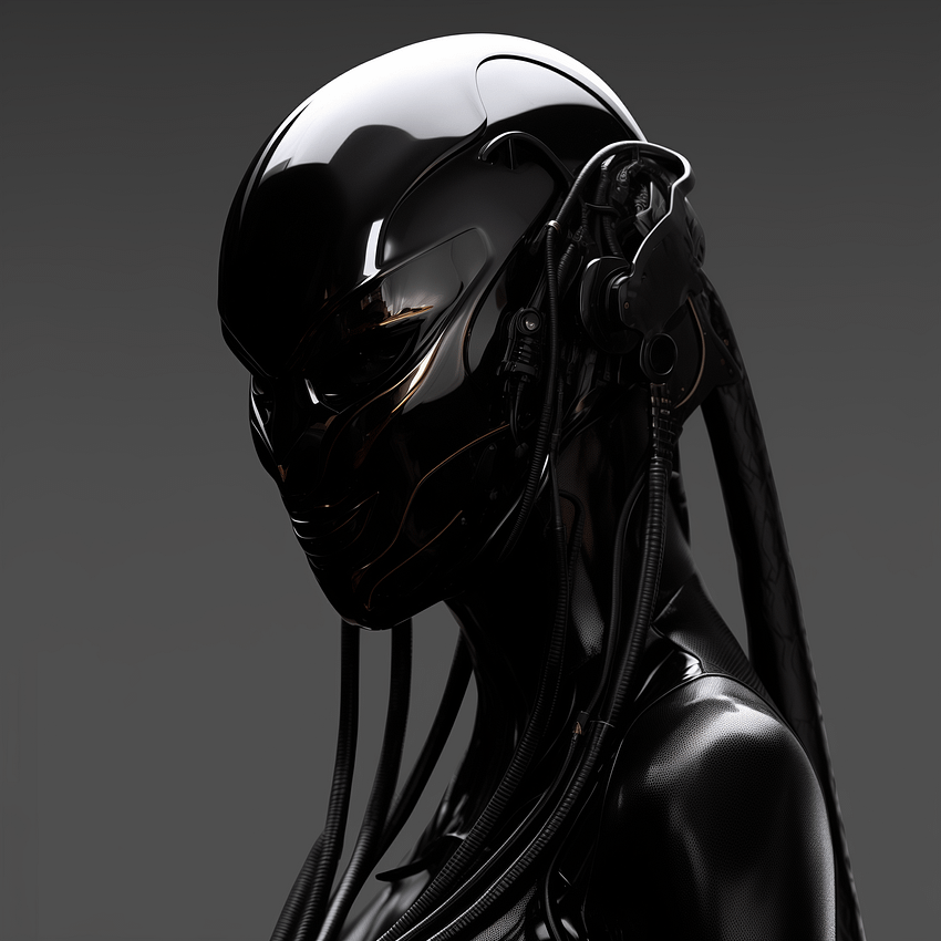 Cyborg girl wearing xenomorph helmet | Download Free Ai Images on Pixelynth